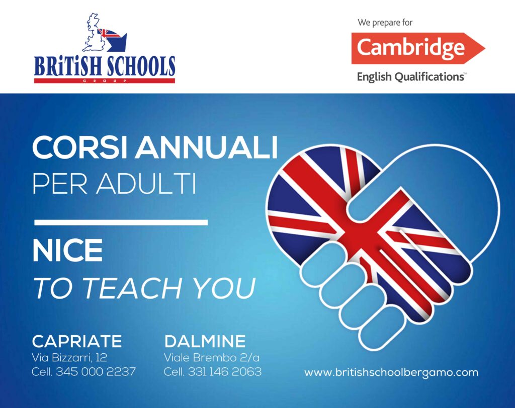 Corso inglese per adulti Bergamo - British School Capriate Dalmine